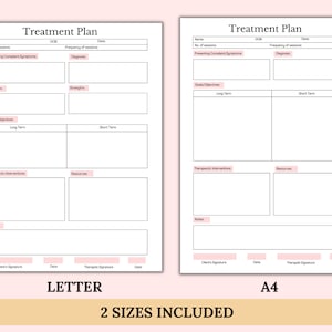 Treatment Plan Template Printable Fillable PDF | Therapist Template ...