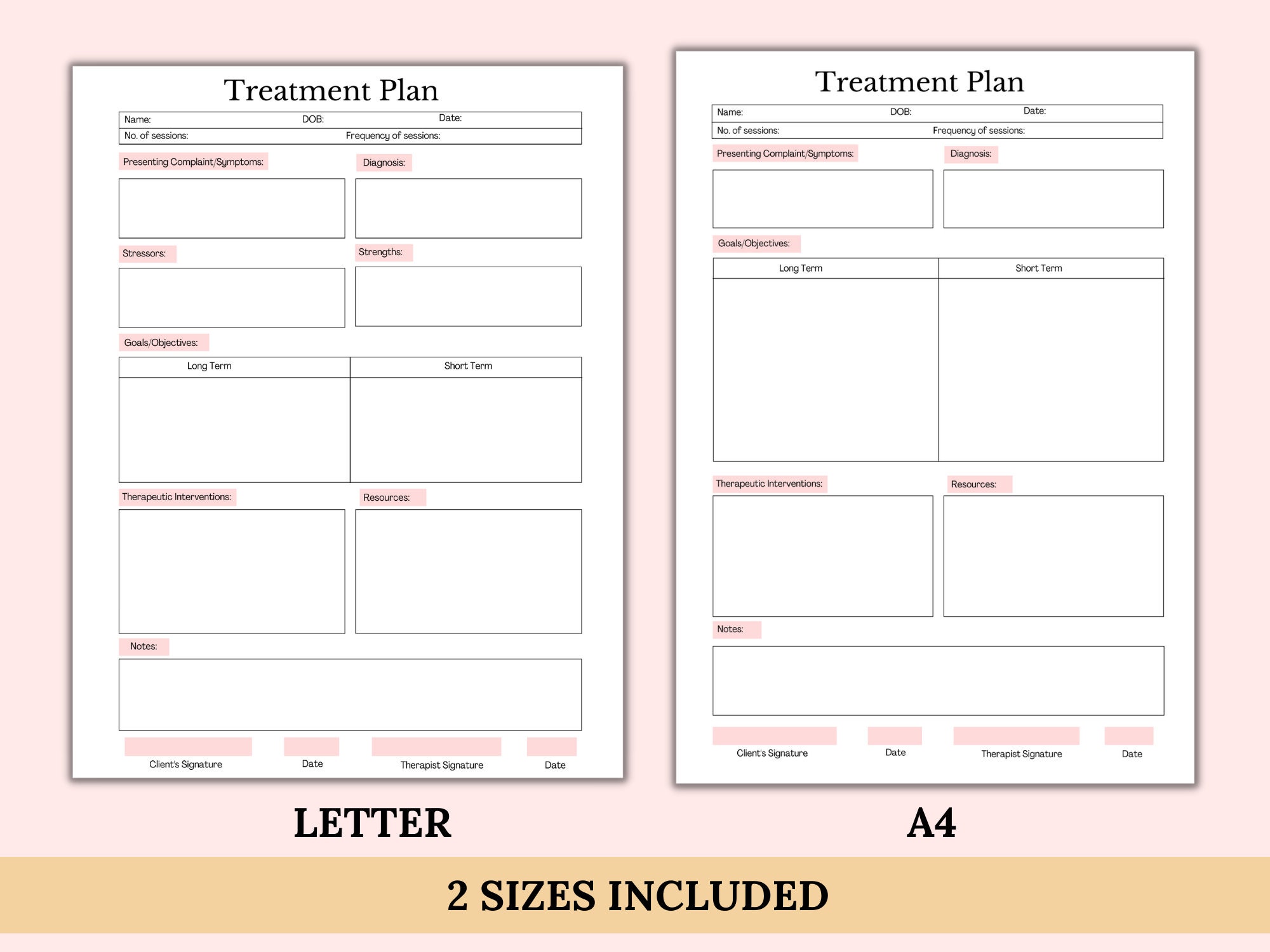 Treatment Plan Template Printable Fillable PDF | Therapist Template ...