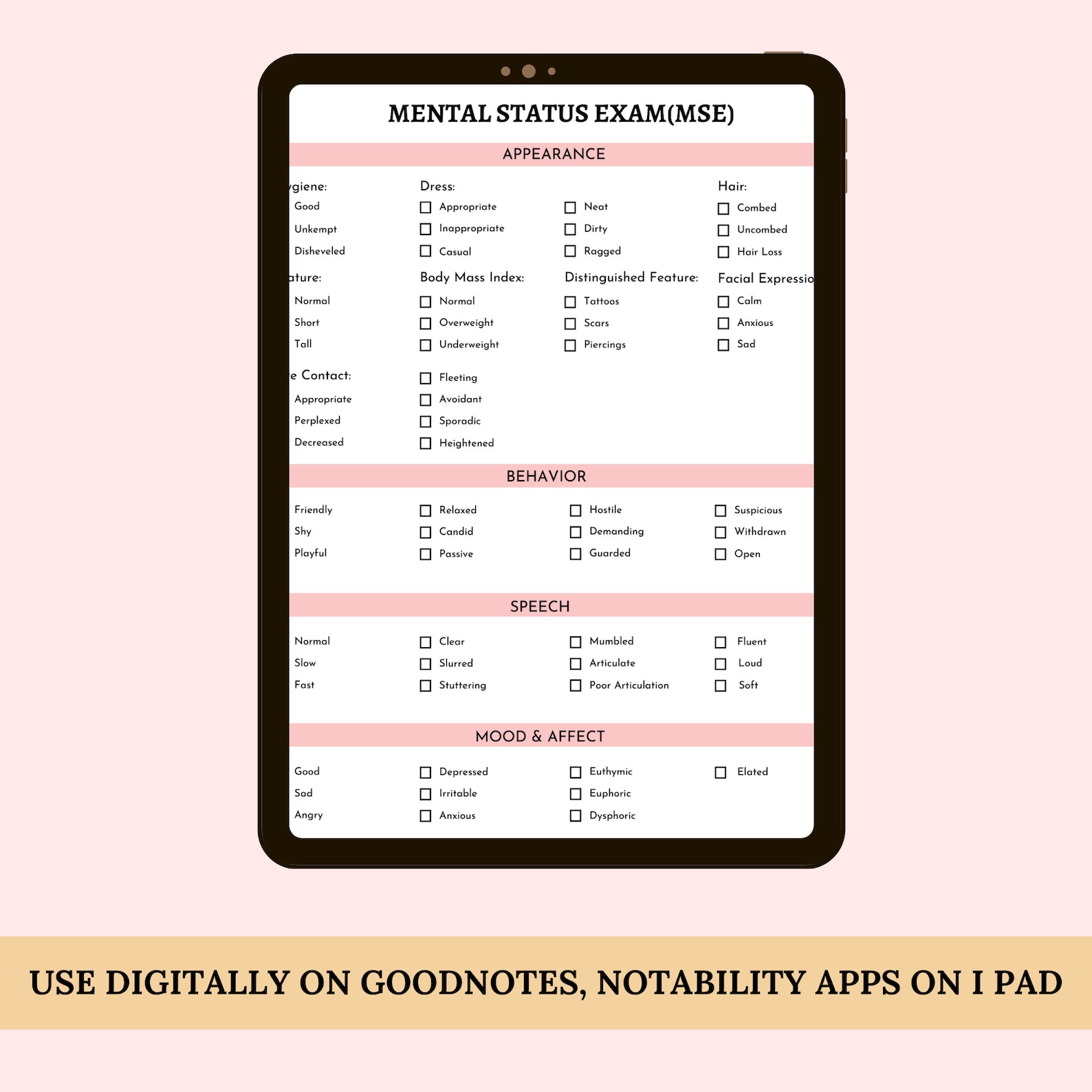 Mental Status Exam Cheat Sheet, Therapy Forms, Client Intake Form ...