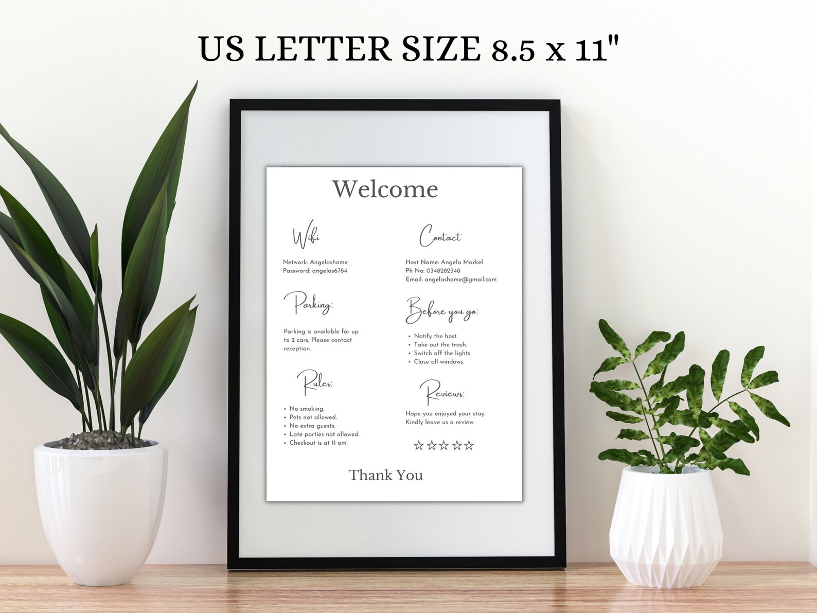 Editable Airbnb Welcome Sign Poster, Airbnb Welcome Sign Vacation ...