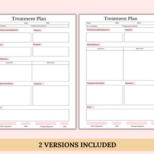 Treatment Plan Template Printable Fillable PDF | Therapist Template ...