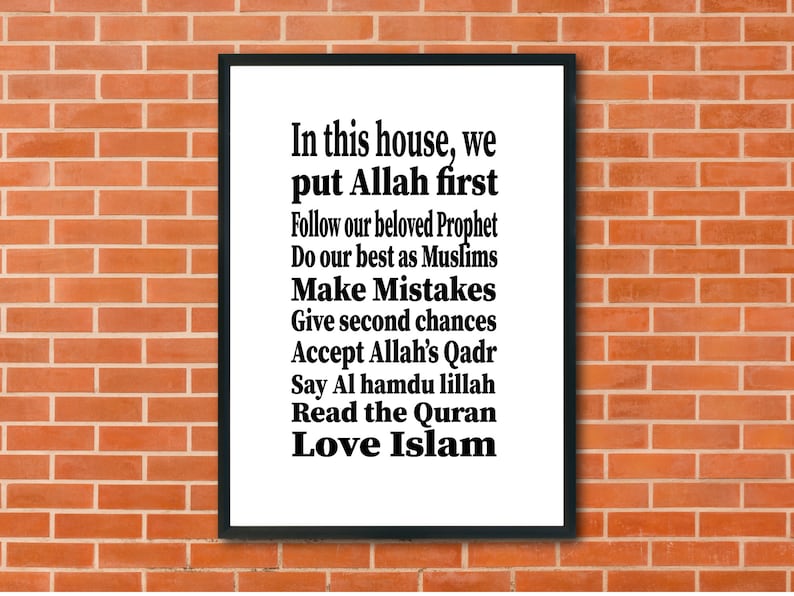 Muslim Family Rules Wall Sign Family Sign Family Rules Poster Printable ...