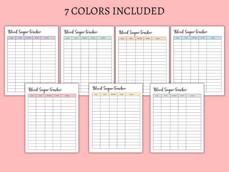 Blood Sugar Log Printable, Blood Sugar Tracker, Diabetes Log, Diabetes ...