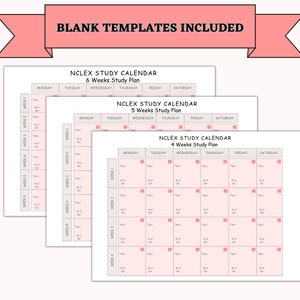 NCLEX Study Plan Calendar: 4, 5, 6 Week Guide (printable PDF) - Etsy