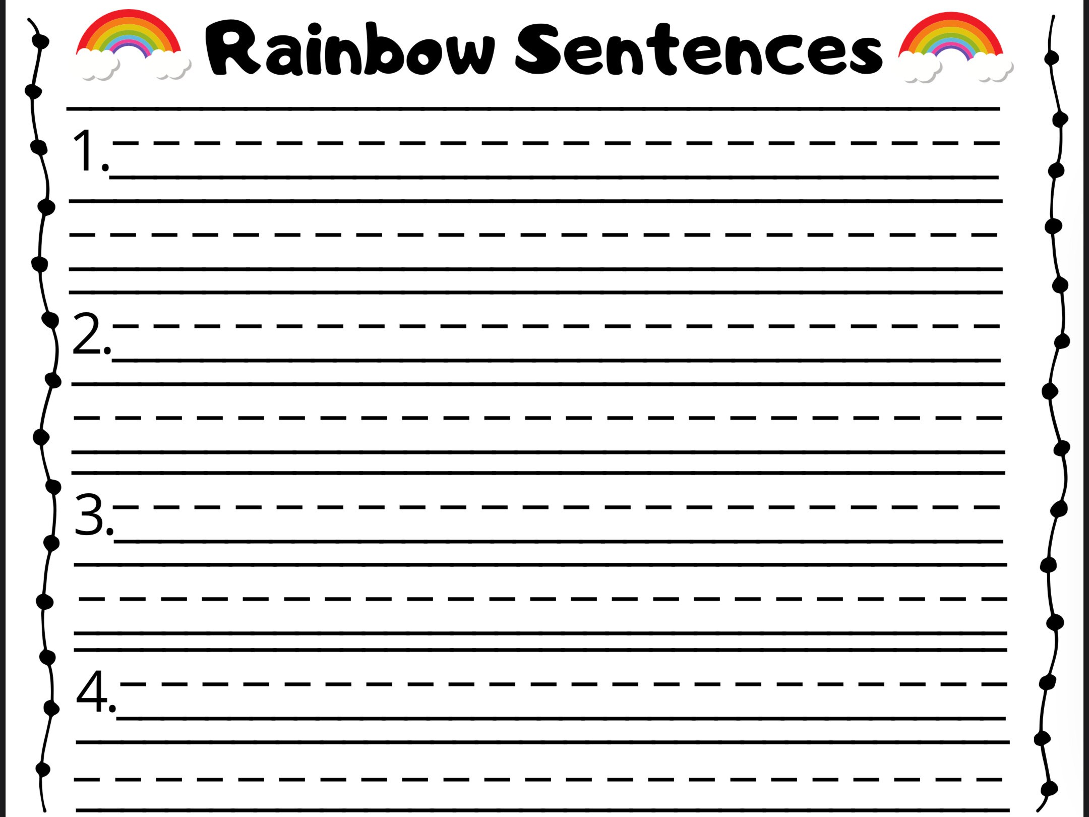 Silly Rainbow Sentences Fun Educational Writing Activity for - Etsy