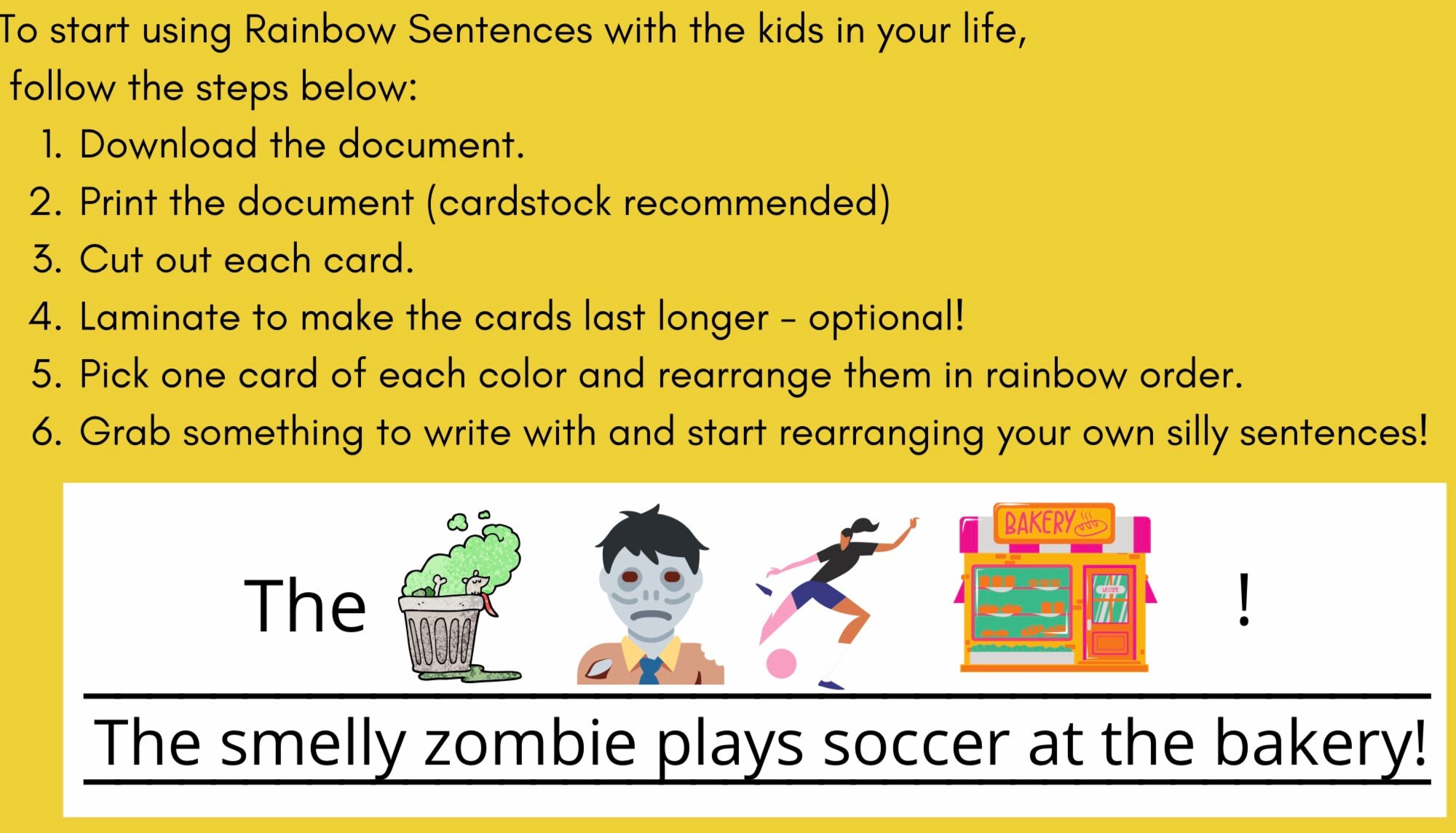 Silly Rainbow Sentences Fun Educational Writing Activity for - Etsy