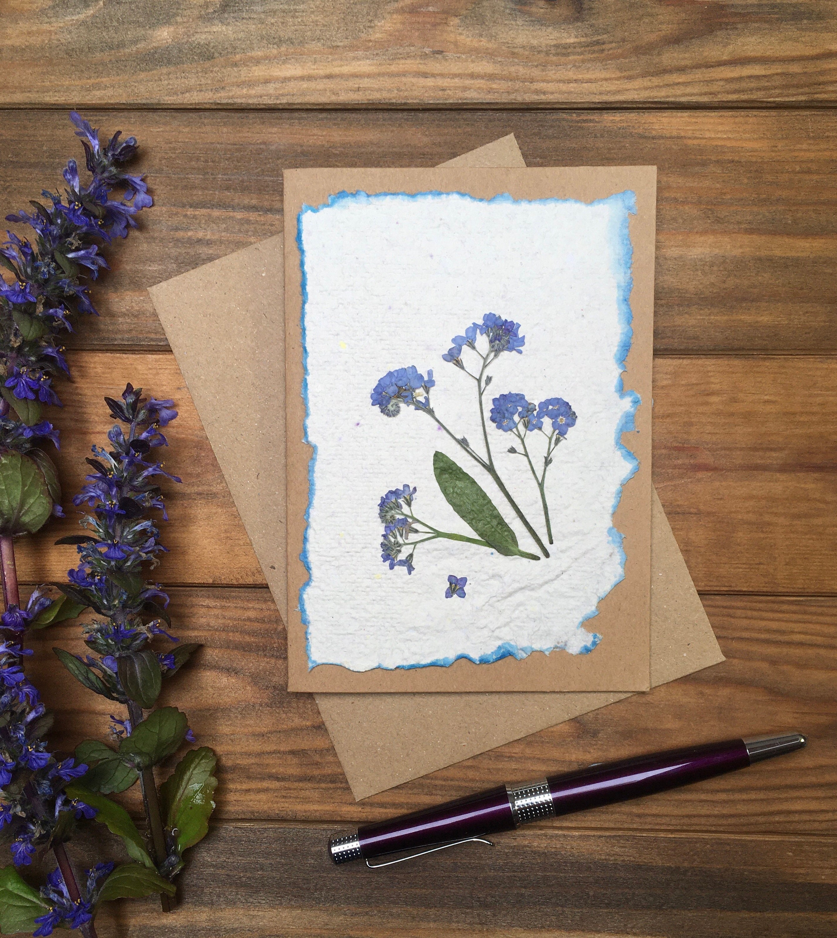 Forget-me-not Card Pressed Forget Me Nots Bereavement Card - Etsy UK