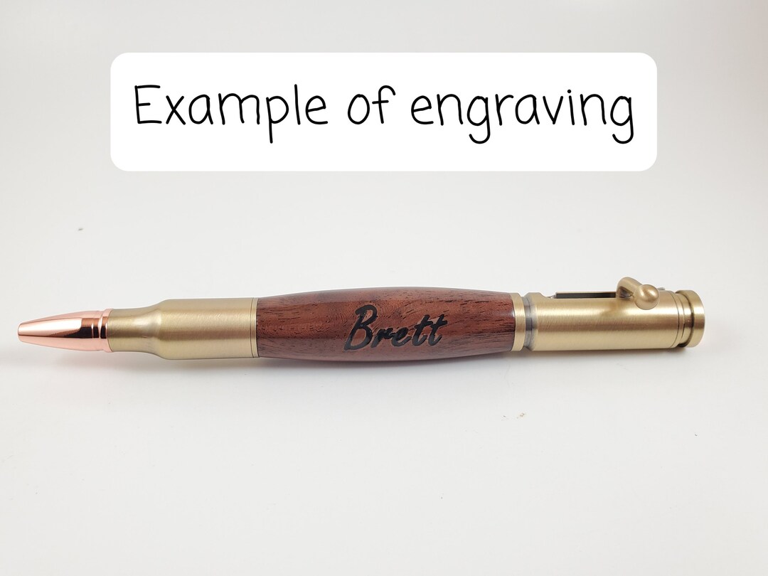 Personalized Bullet Shaped Pen, Engraved Name Wooden Stock, Bolt Action ...