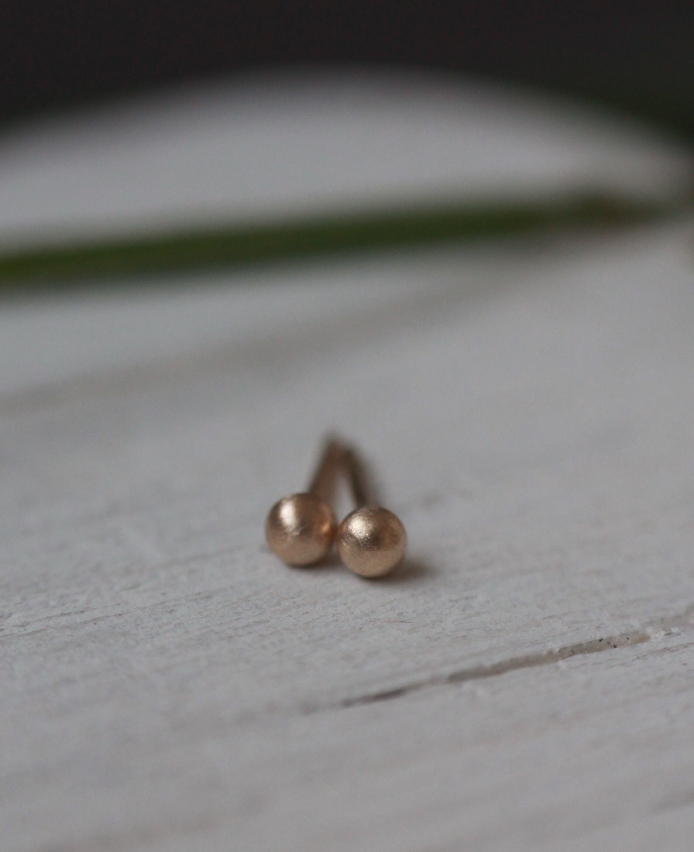 Solid Gold Dot Studs Mini 3mm Gold Round Pebble Stud | Etsy New Zealand