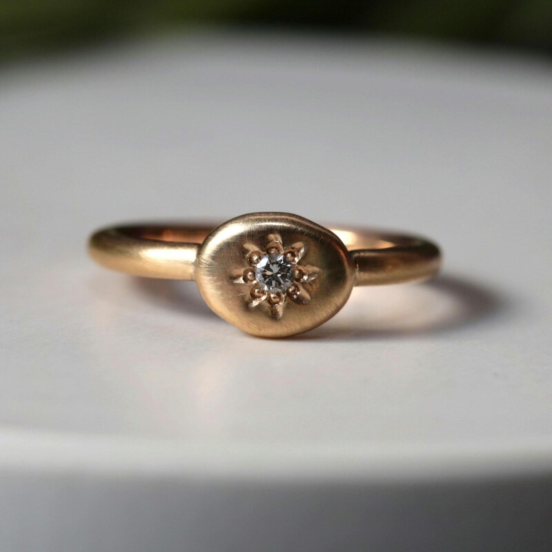 Wildflower Signet Ring - Etsy