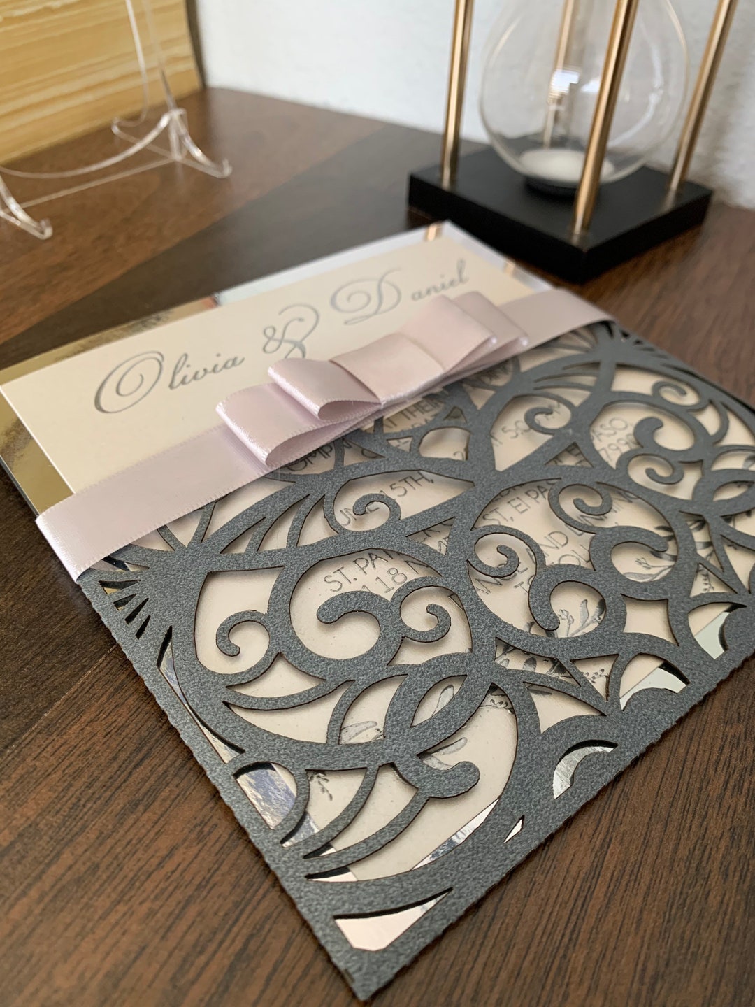 Wedding Card Pocket Template Laser Cut. Digital Download (svg, Eps, Dxf ...