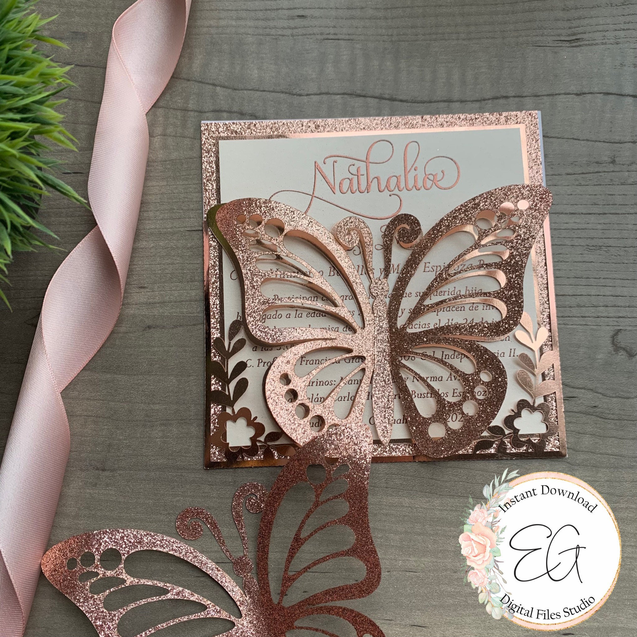 6x6 BUTTERFLY CARD TEMPLATE svg pdf cdr ai - Etsy México