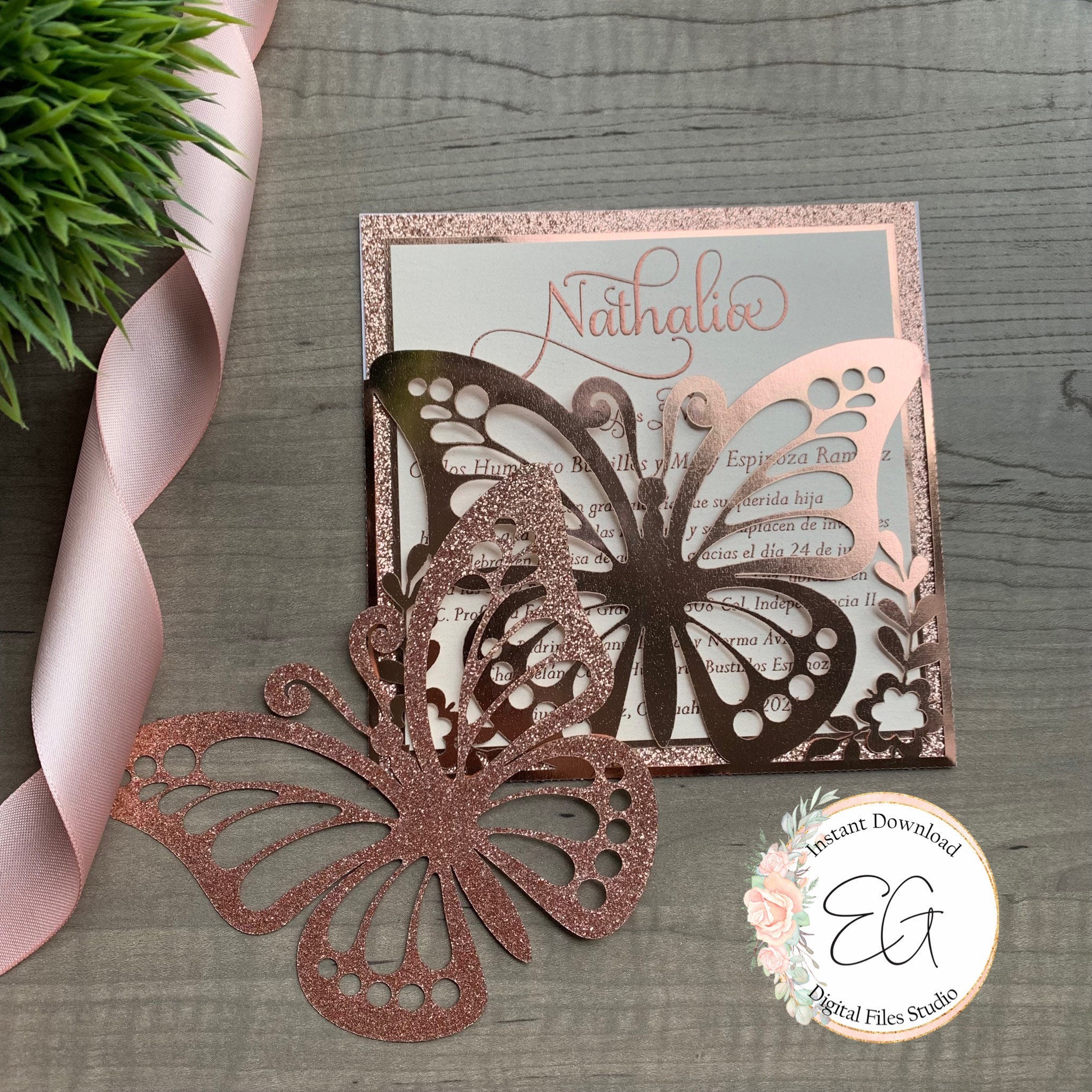 6"x6" BUTTERFLY CARD TEMPLATE svg, pdf, cdr, ai, studio, dxf ...