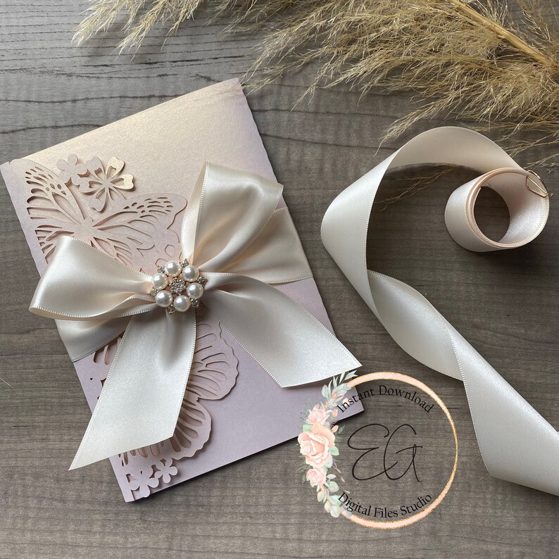 TRI-FOLD TEMPLATE Quinceanera Invitation, Cutting File, Svg, Pdf, Dxf ...