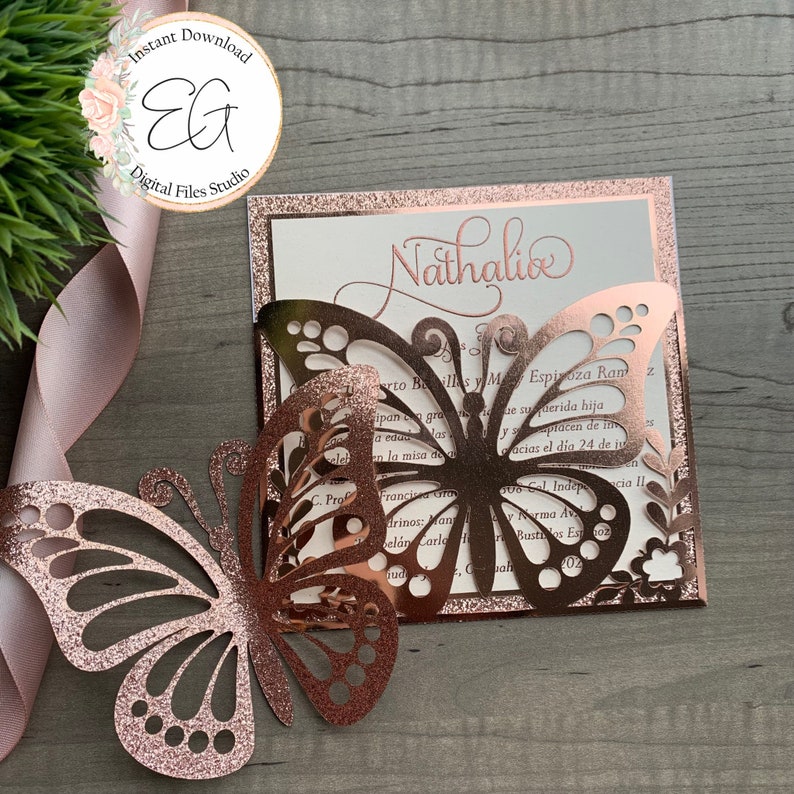 6"x6" BUTTERFLY CARD TEMPLATE svg, pdf, cdr, ai, studio, dxf ...