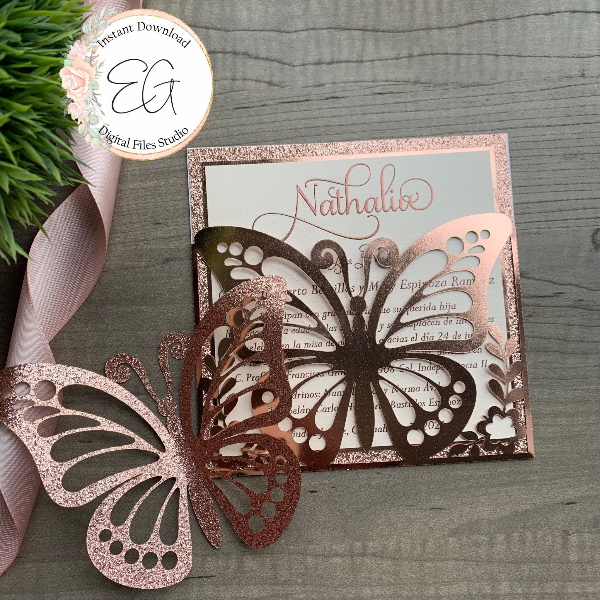 6"x6" BUTTERFLY CARD TEMPLATE svg, pdf, cdr, ai, studio, dxf ...