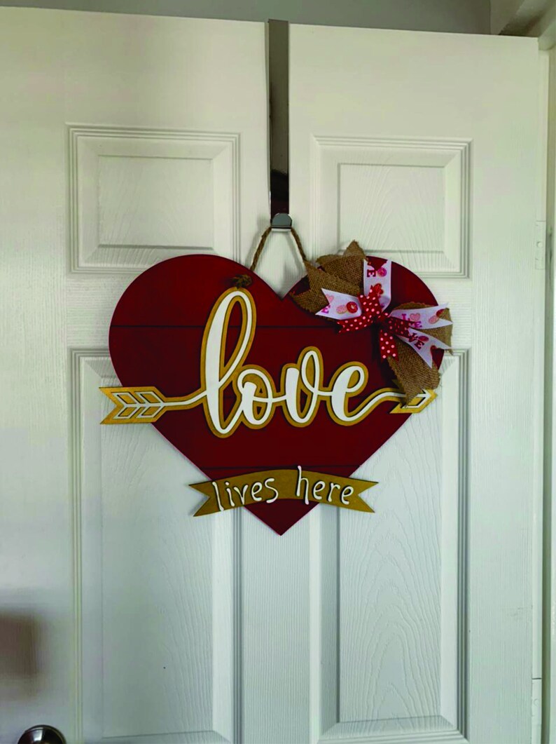 VALENTINE'S DAY DOOR Hanger Svg File for Laser Cut - Etsy