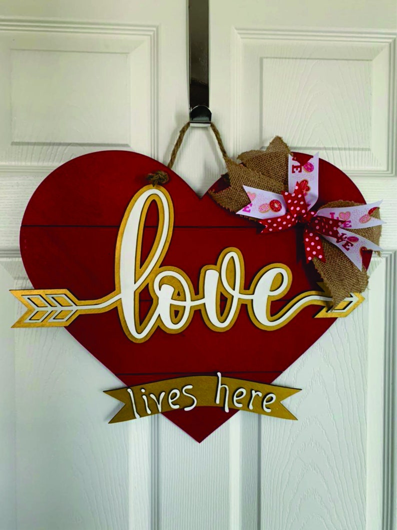 VALENTINE'S DAY DOOR Hanger Svg File for Laser Cut - Etsy