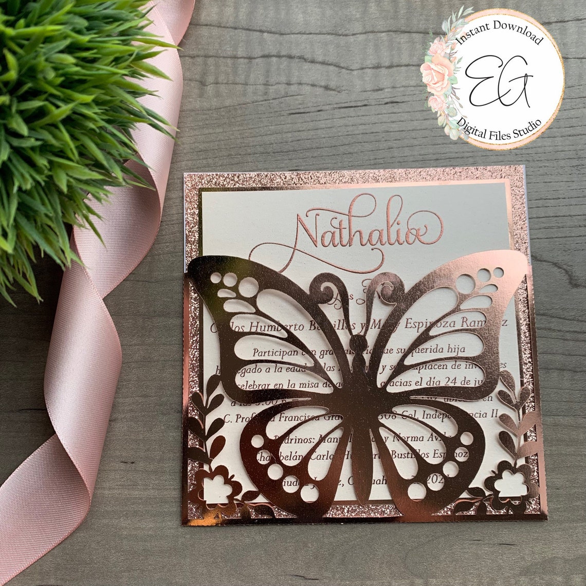 6x6 BUTTERFLY CARD TEMPLATE svg pdf cdr ai - Etsy México