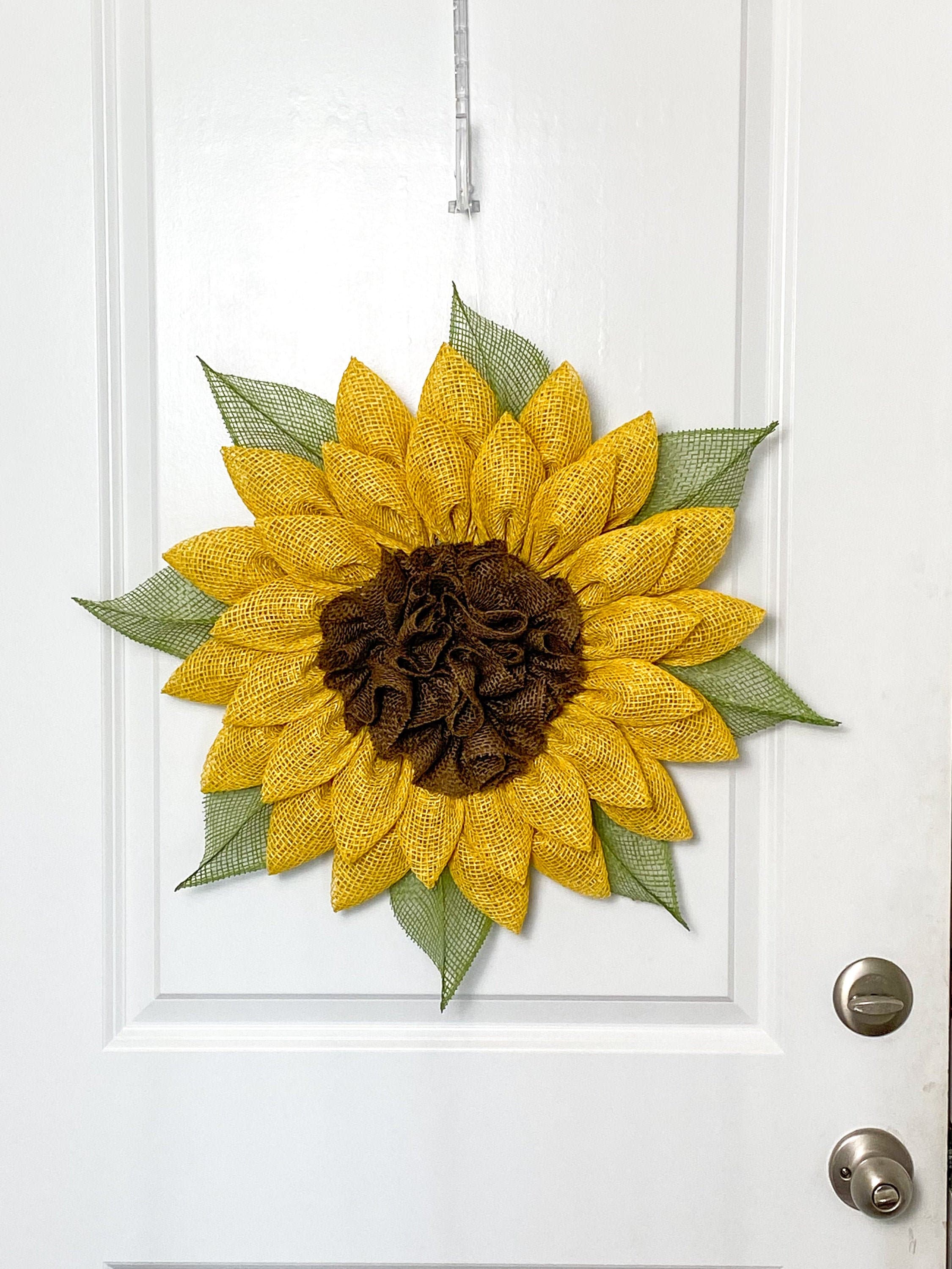 Sunflower Front Door Wreath, Spring Sunflower Wreath, Sunflower Door ...