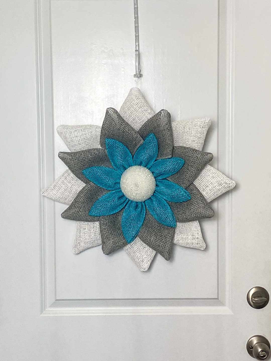 Winter Snowflake Front Door Wreath, Snowflake Door Decor, Holiday Door ...