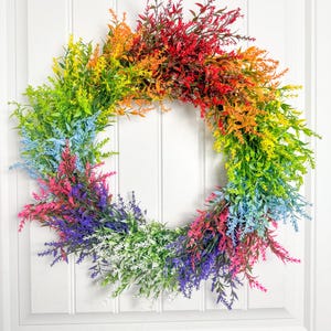 Rainbow Pride Front Door Wreath, Pride Door Decor, LGBTQ Wreath ...