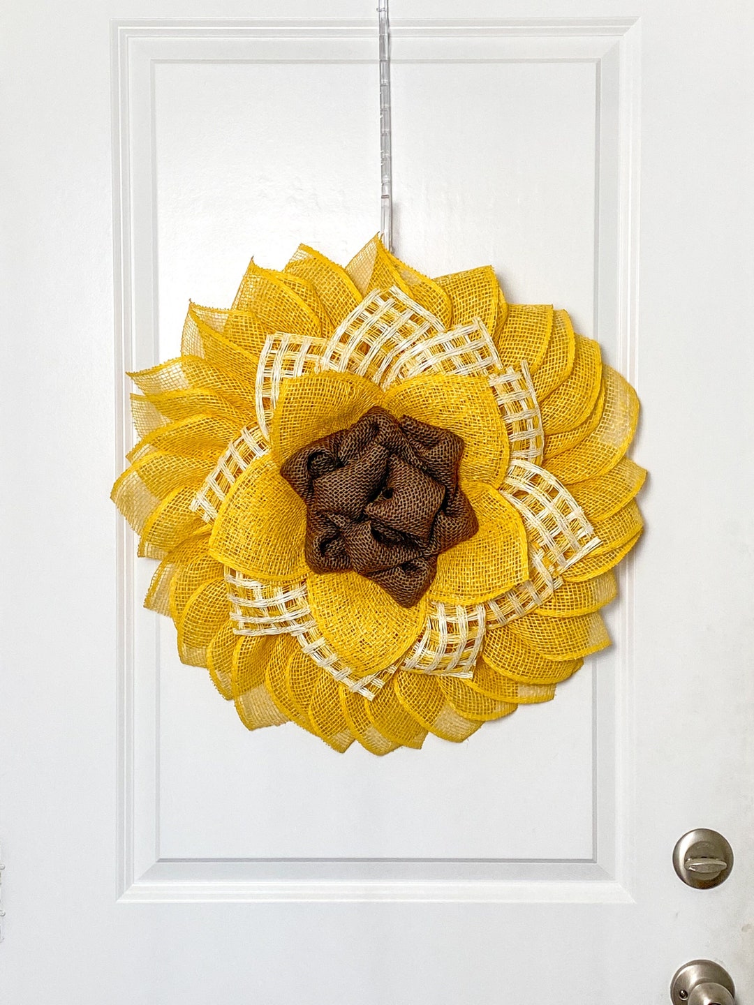 Spring Sunflower Wreath for Front Door, Sunflower Lover Gift, Farmhouse ...