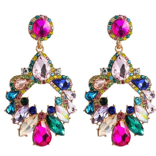 Rhinestone Earrings - Etsy