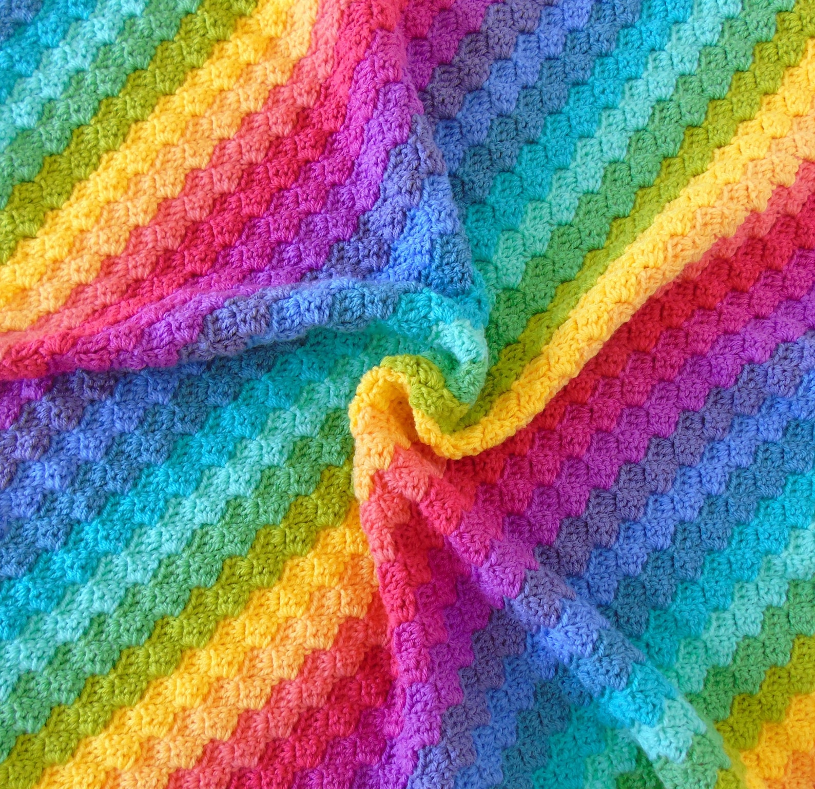 UK Terms Pattern PDF, Rainbow Fusion Blanket Pattern, Crochet Blanket ...