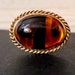 Retro Boho Tortoise Shell Agate Glass Adjustibe Ring Gold Tone - Etsy