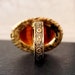 Retro Boho Tortoise Shell Agate Glass Adjustibe Ring Gold Tone - Etsy