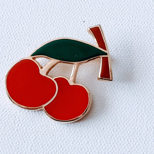 Cherry Brooch - Etsy