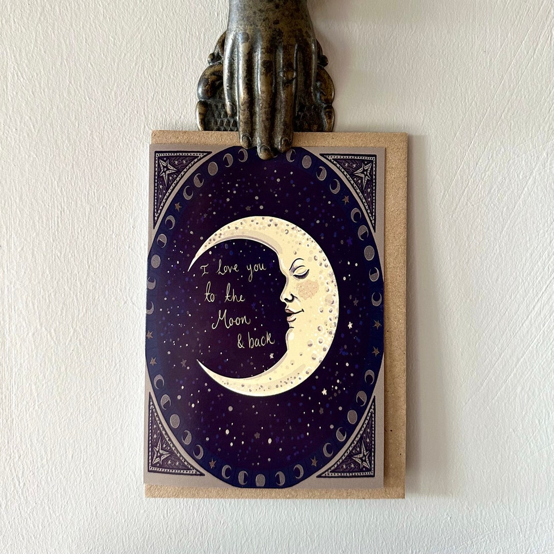 Greeting Card- Love You to the Moon and Back - Etsy