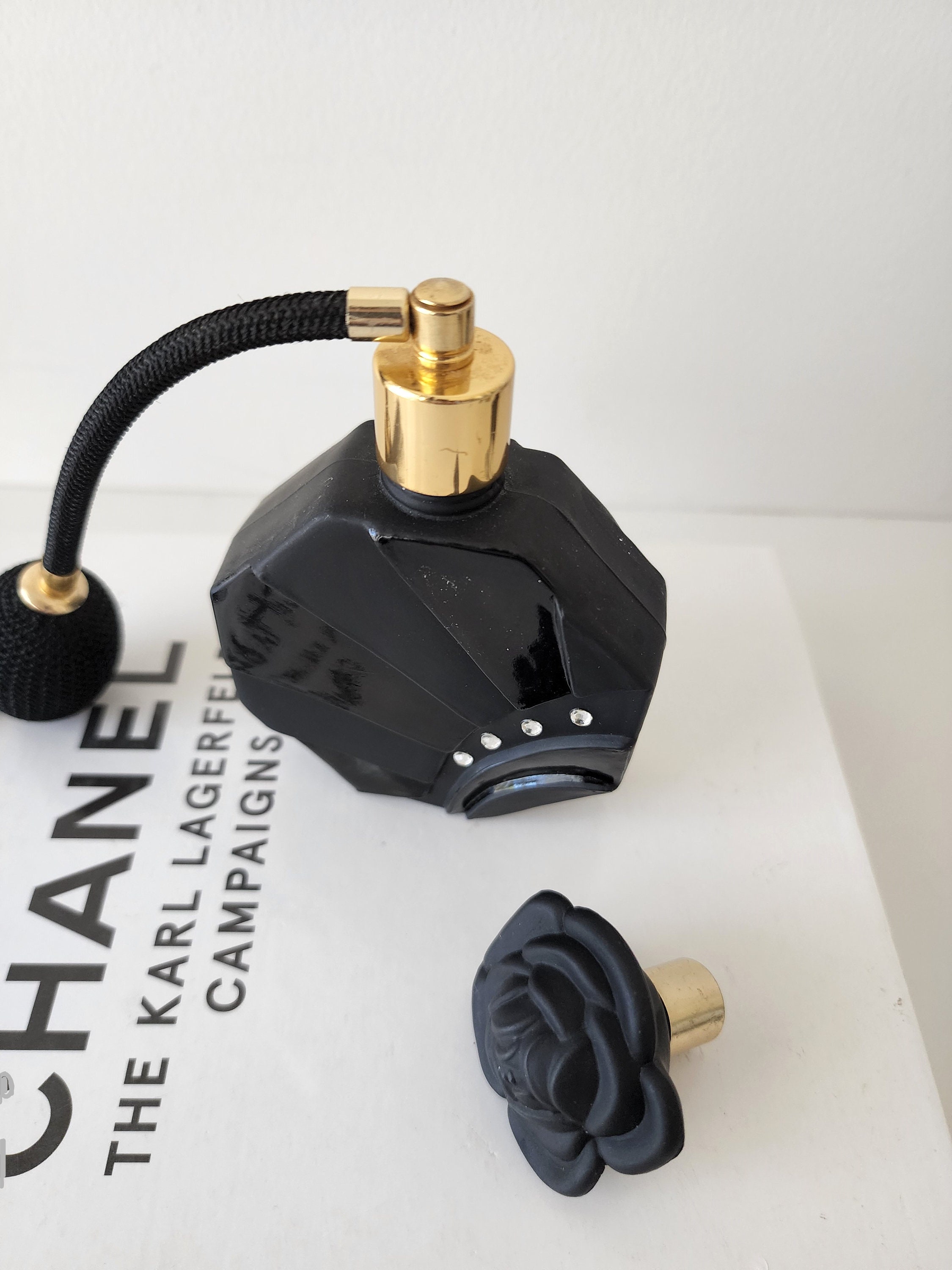 Perfume Bottle, Vintage Atomizer Bottle, Black Perfume, Rose - Etsy