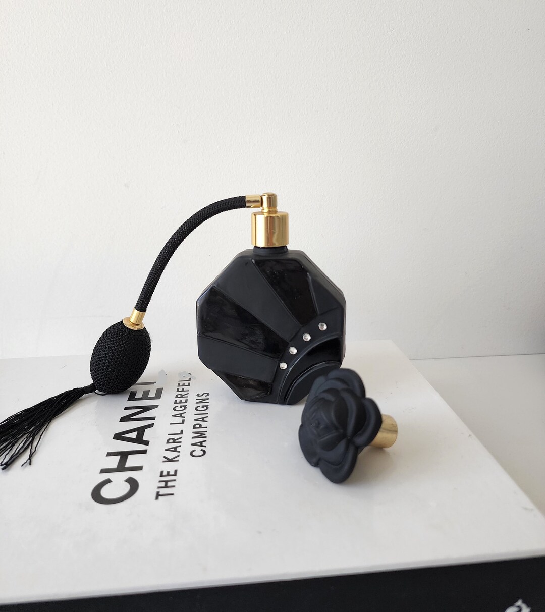 Perfume Bottle, Vintage Atomizer Bottle, Black Perfume, Rose - Etsy