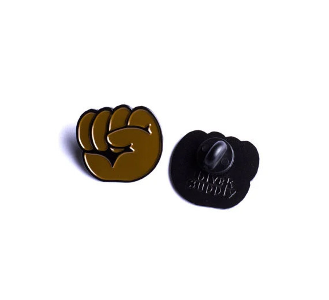 Black Fist Emoji Enamel Pin Imperfect Pins - Etsy