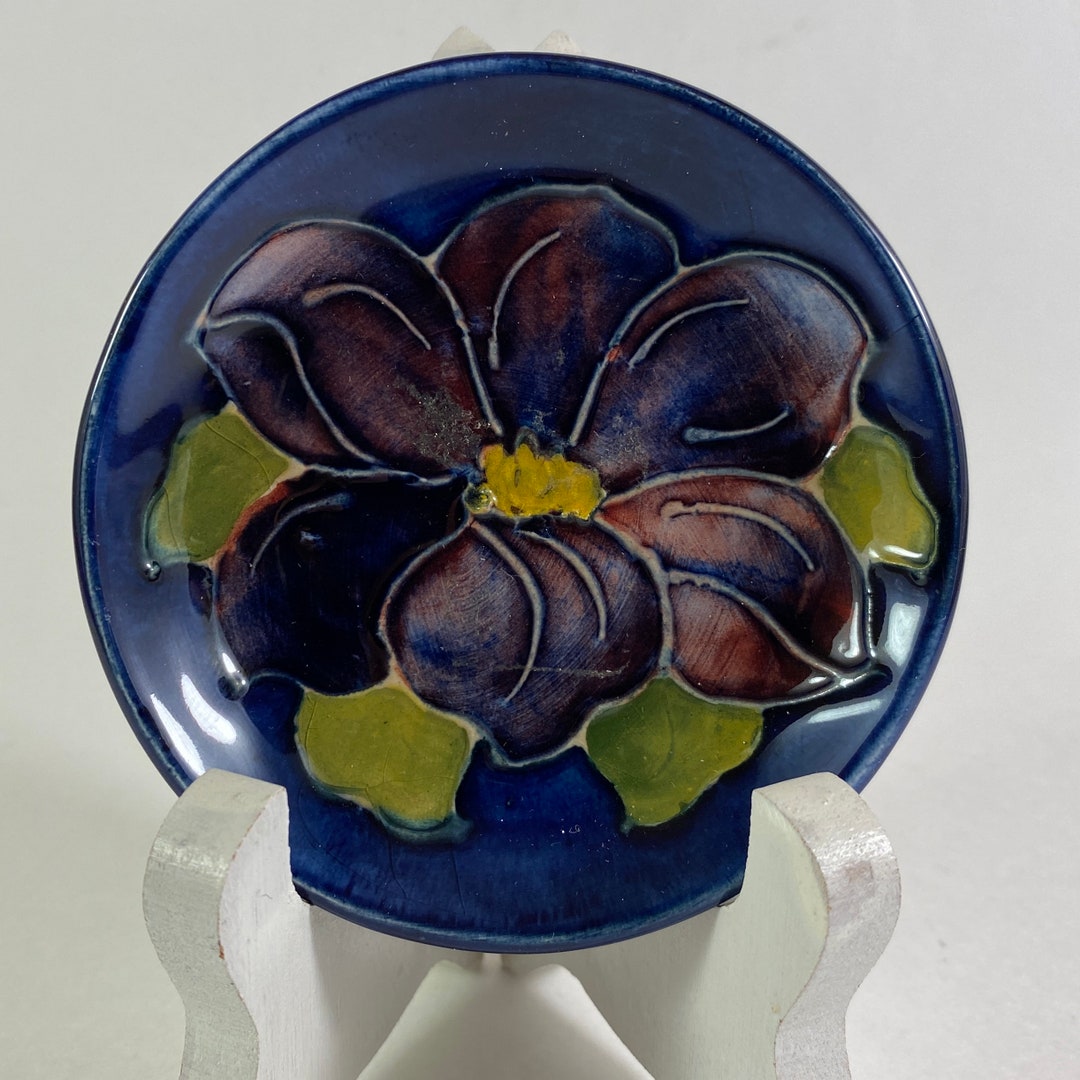 Vintage Walter Moorcroft Pottery Pin Dish / Small Plate Anemone - Etsy