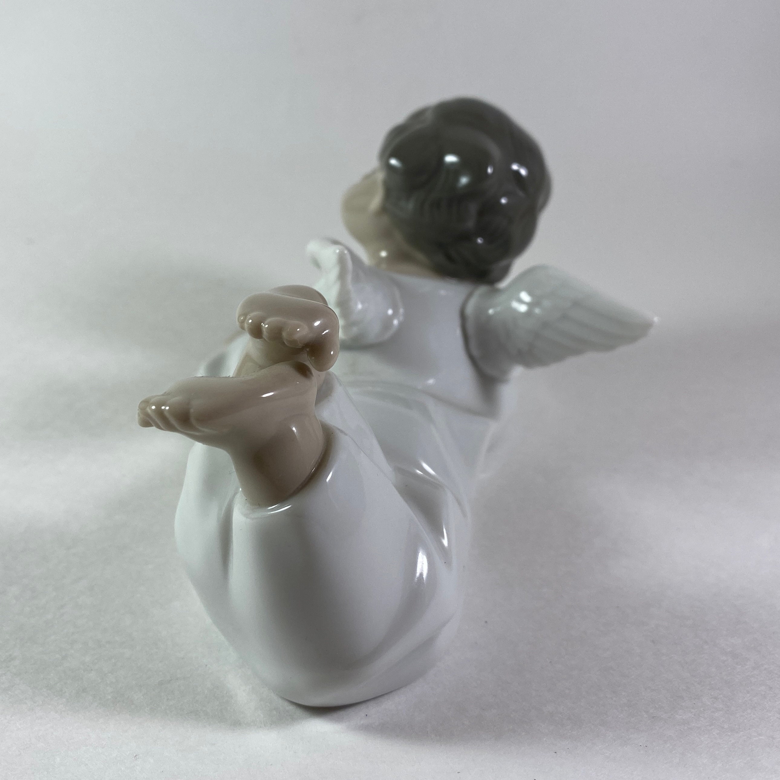 Lladro Angel Figurine in Glossy Porcelain Lying Down With Legs - Etsy