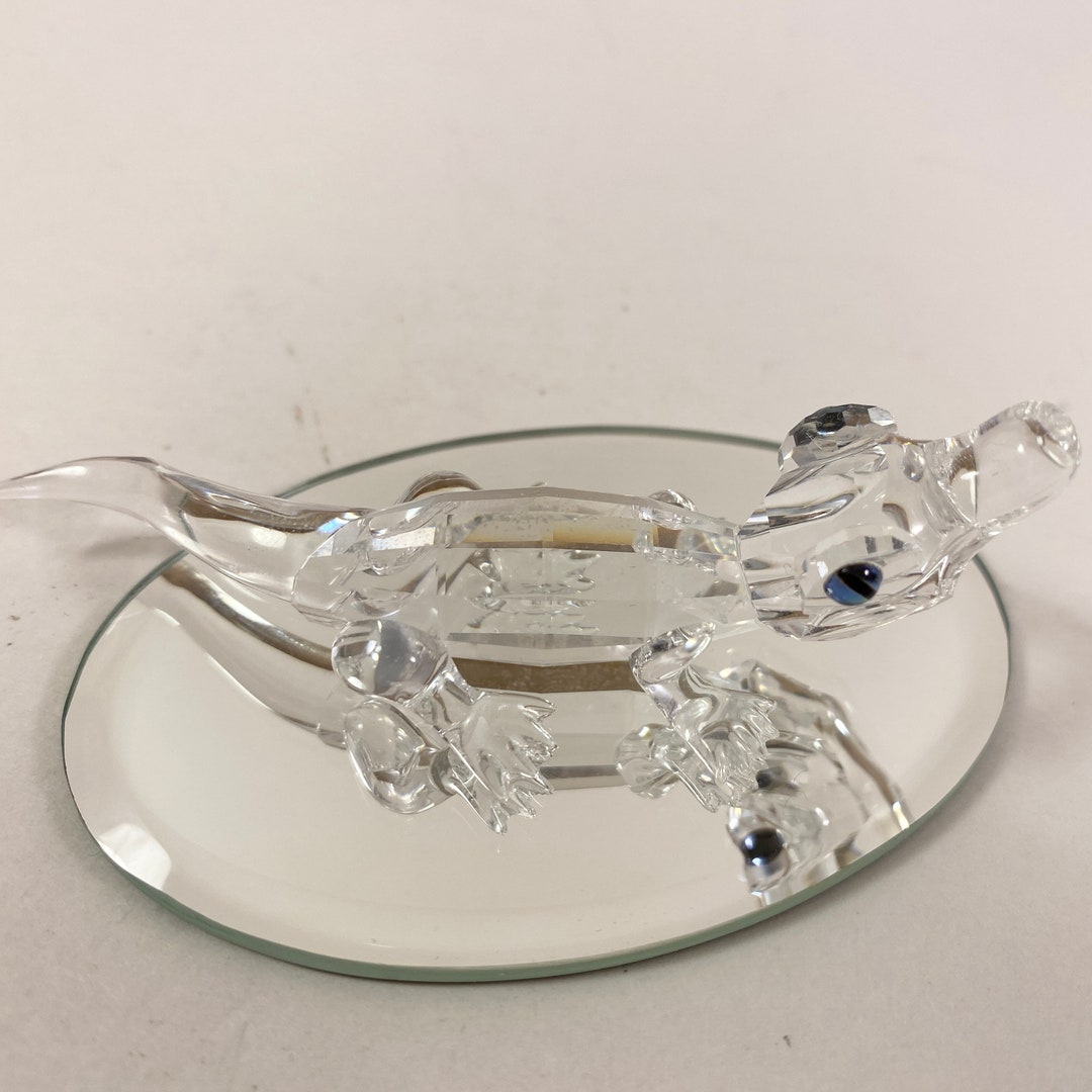 RARE Swarovski Crystal Alligator Figurine 221629 Crocodile With Mirror ...