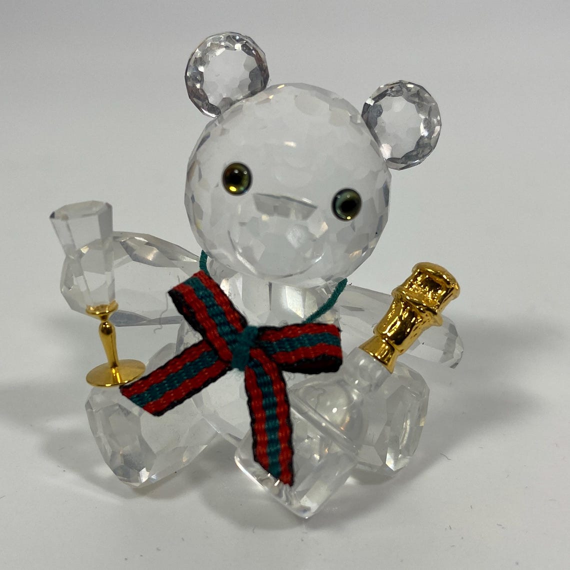 RARE!! Swarovski Crystal Kris Bear W/champagne Bottle and Flute ...
