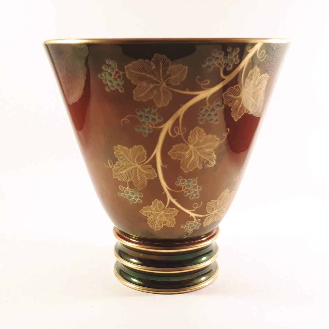 RARE Carlton Ware 1950s Rouge Royale Vine Pattern 7 Inches Large Vase ...