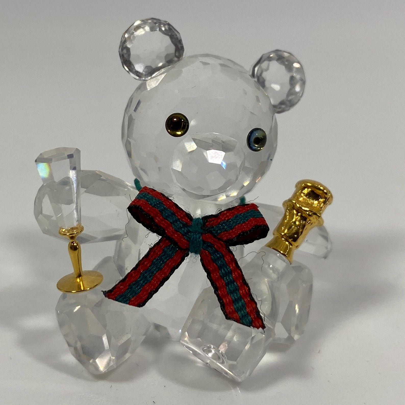 RARE!! Swarovski Crystal Kris Bear W/champagne Bottle and Flute ...