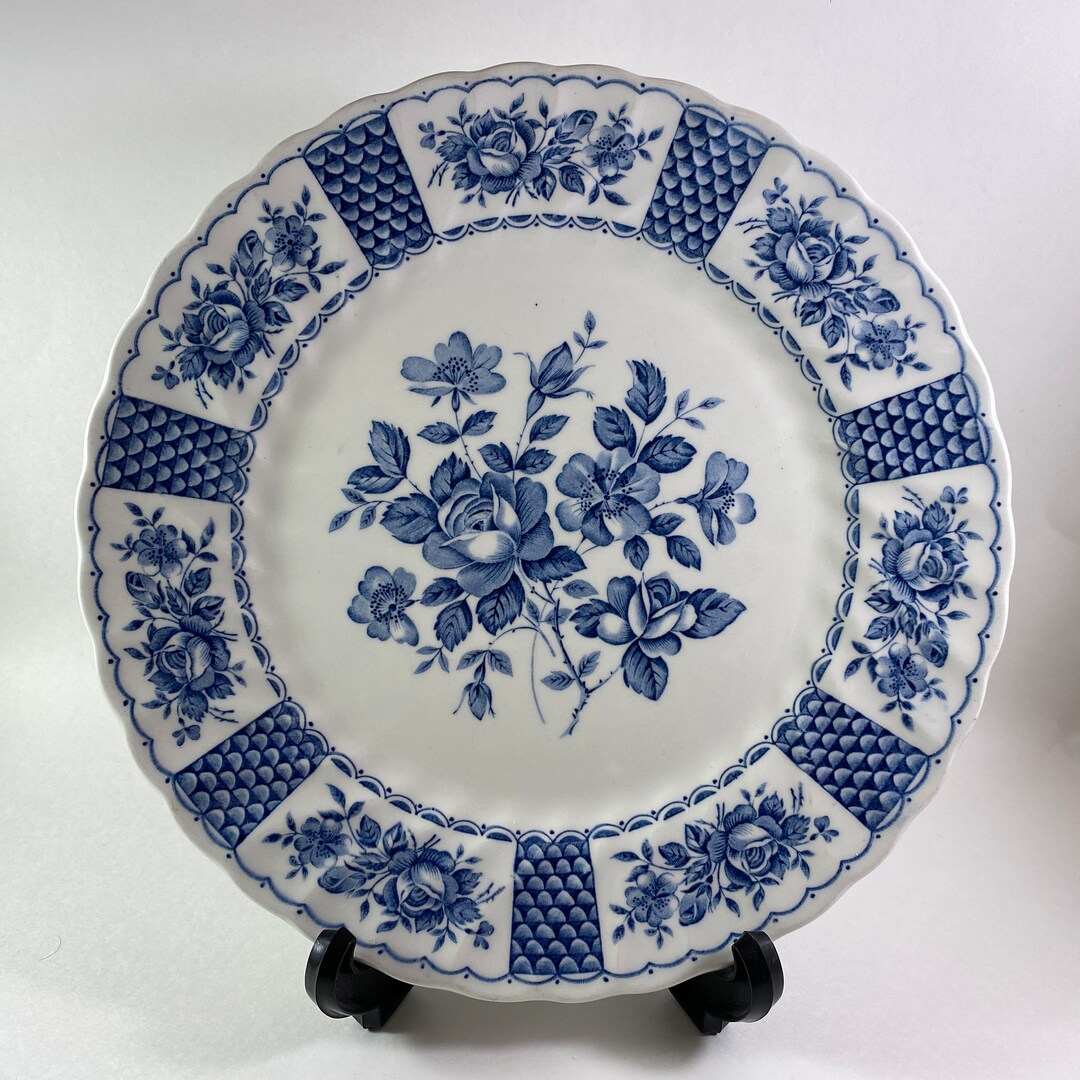 Vintage Myott MELODY Blue and White Transferware Dinner Plate - Etsy