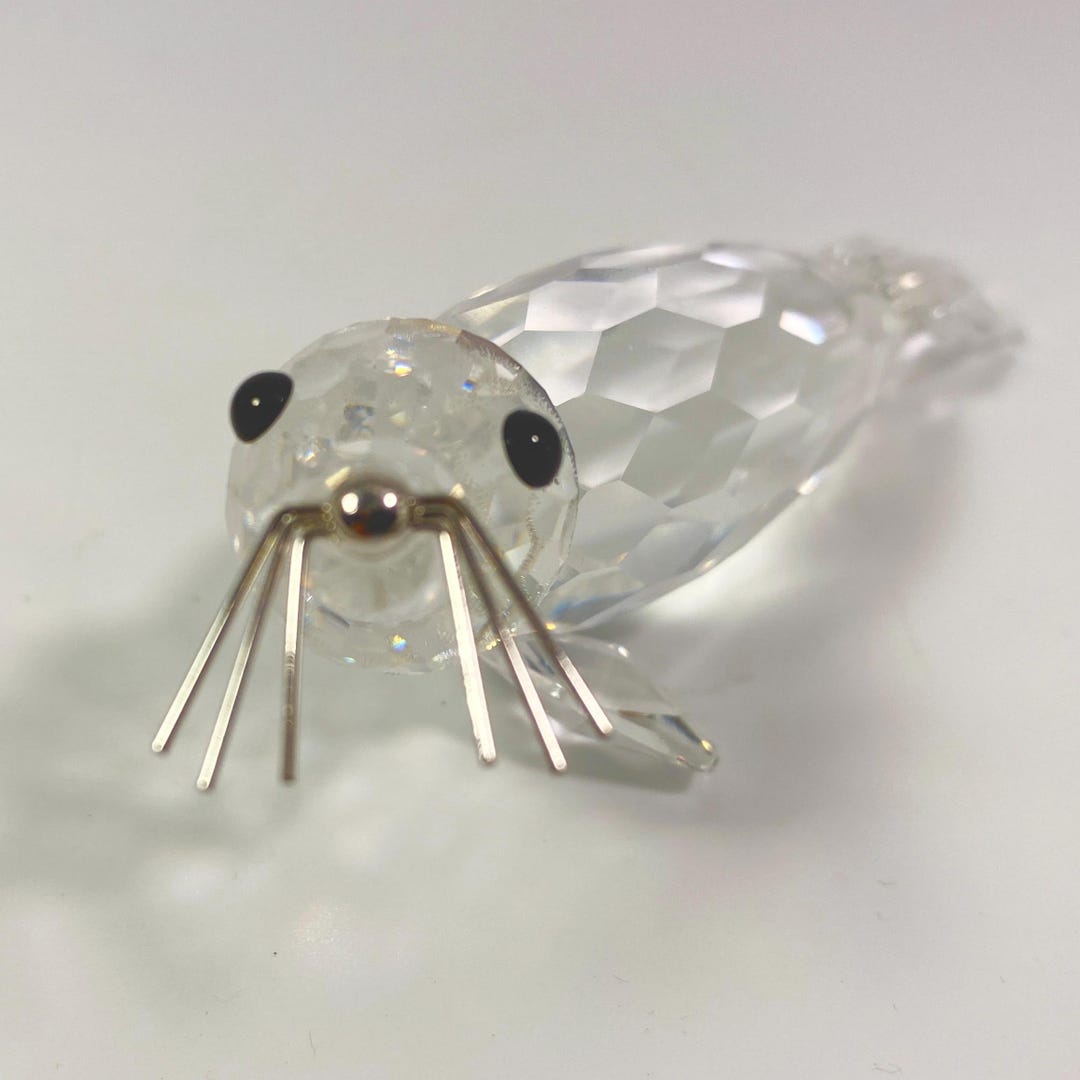 Swarovski Large 4 Inches Crystal Seal W/ Whiskers Figurine 7646 NR 85 ...