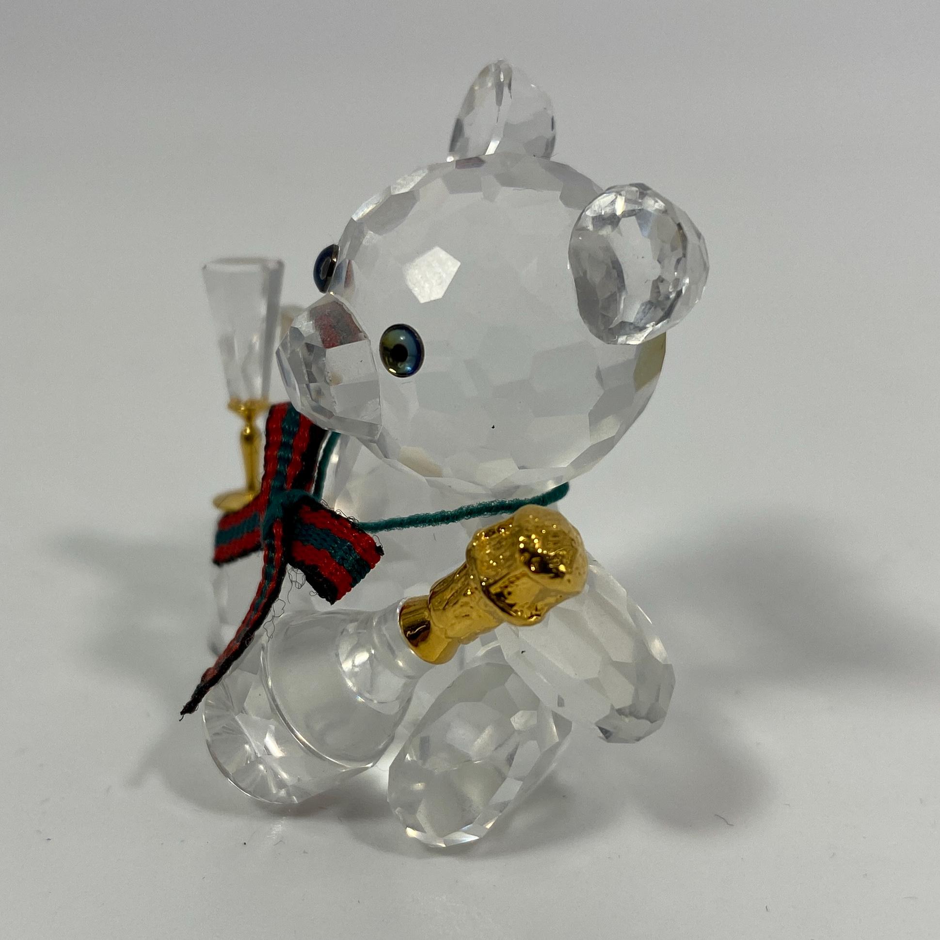 RARE!! Swarovski Crystal Kris Bear W/champagne Bottle and Flute ...