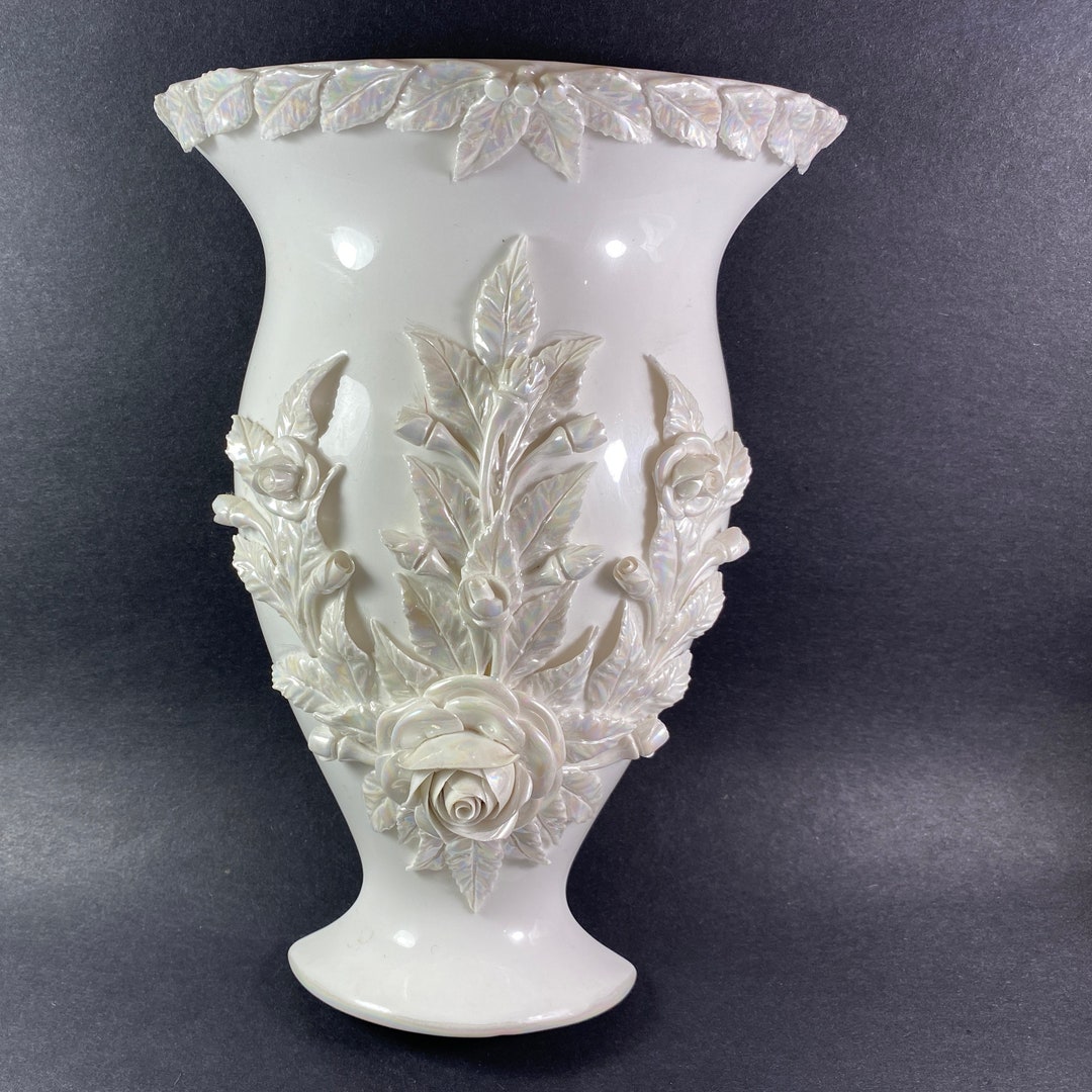 RARE !!celtic Weave Hand Made and Hand Painted Floral Ware Vase ...