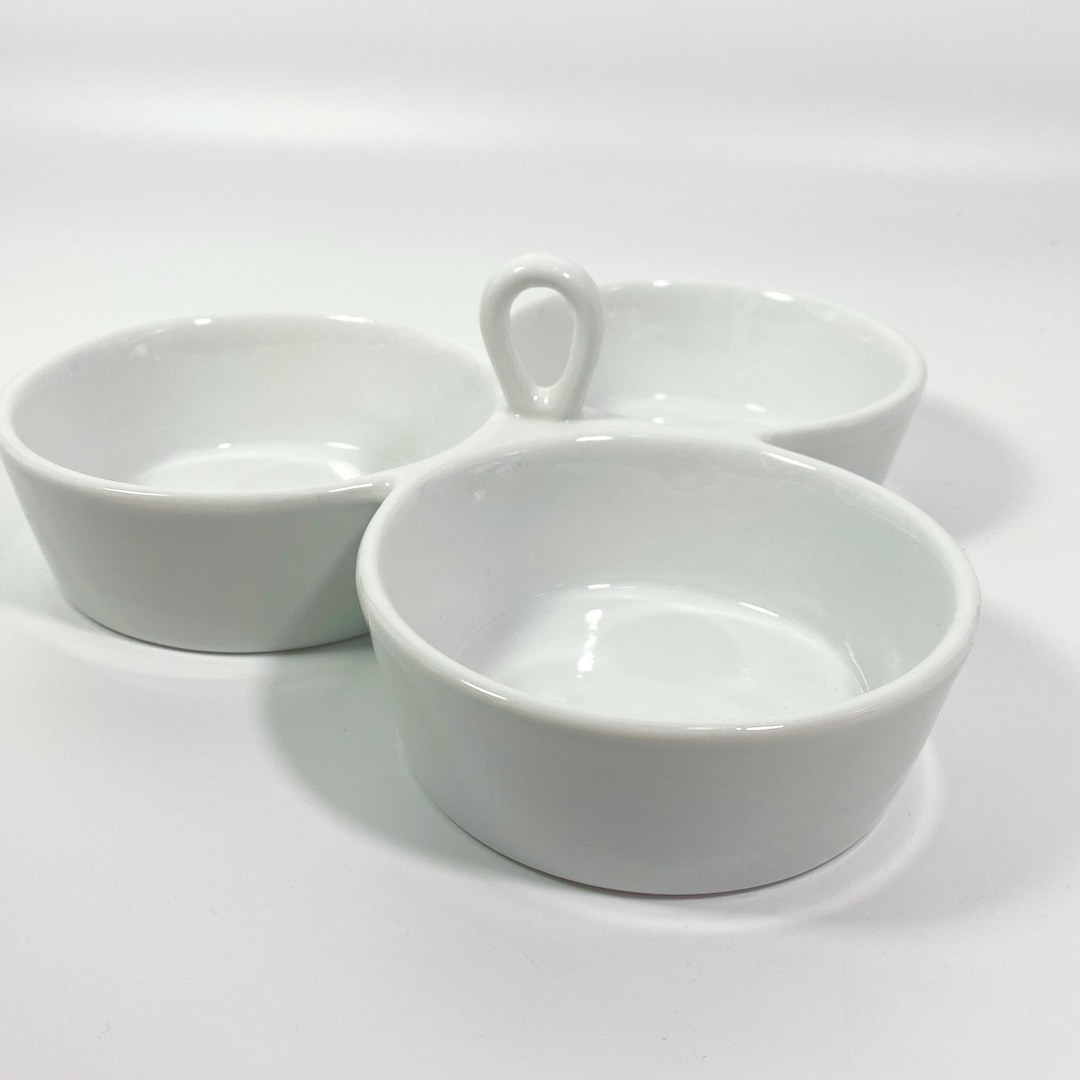Verdici Design Italian Porcelain Triple Serving Dips Condiments Nuts ...