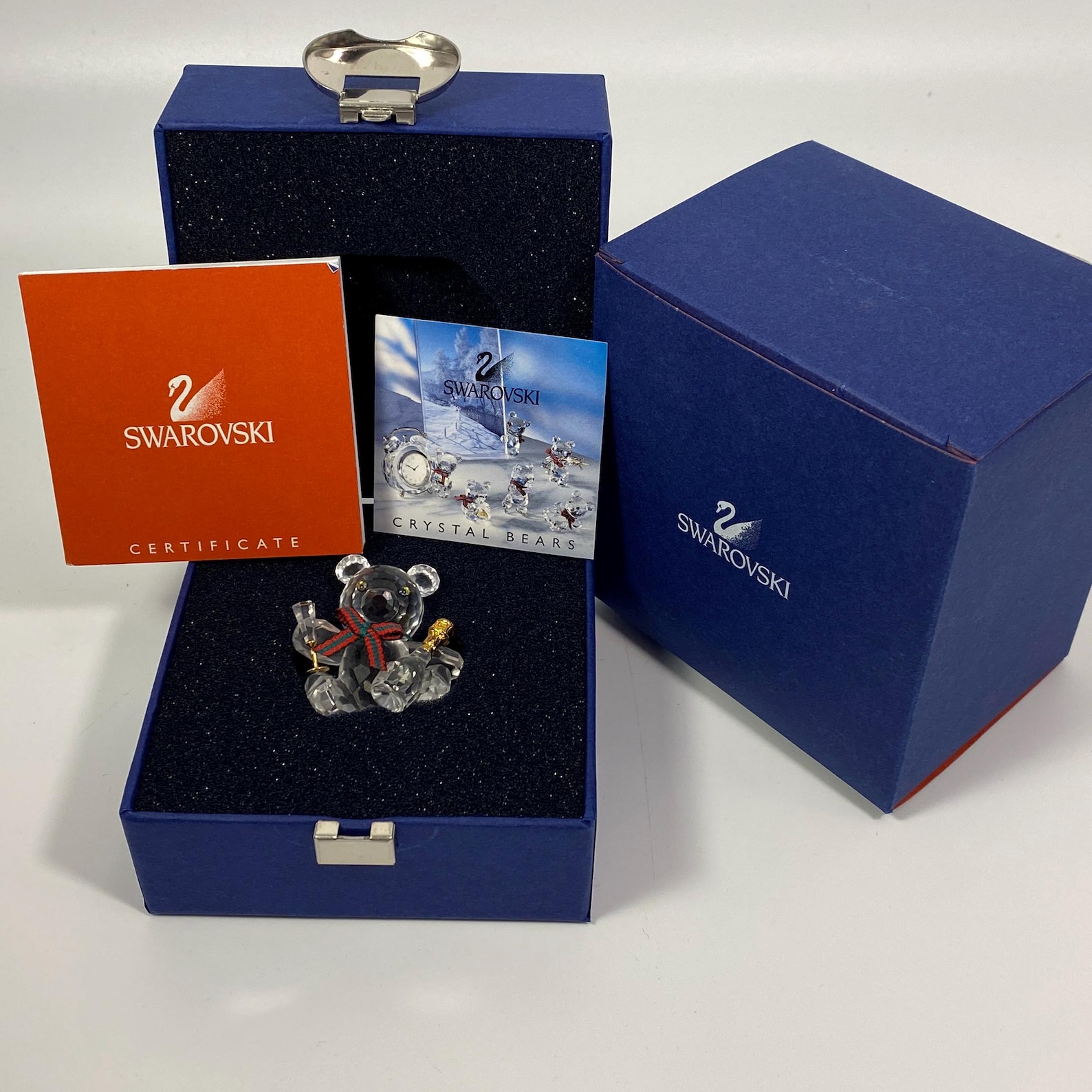 RARE!! Swarovski Crystal Kris Bear W/champagne Bottle and Flute ...