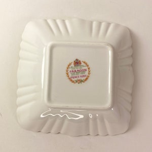 RARE Paragon Peace Rose Square Candy Bon Bon Nut Ring Dish Gold Rim ...