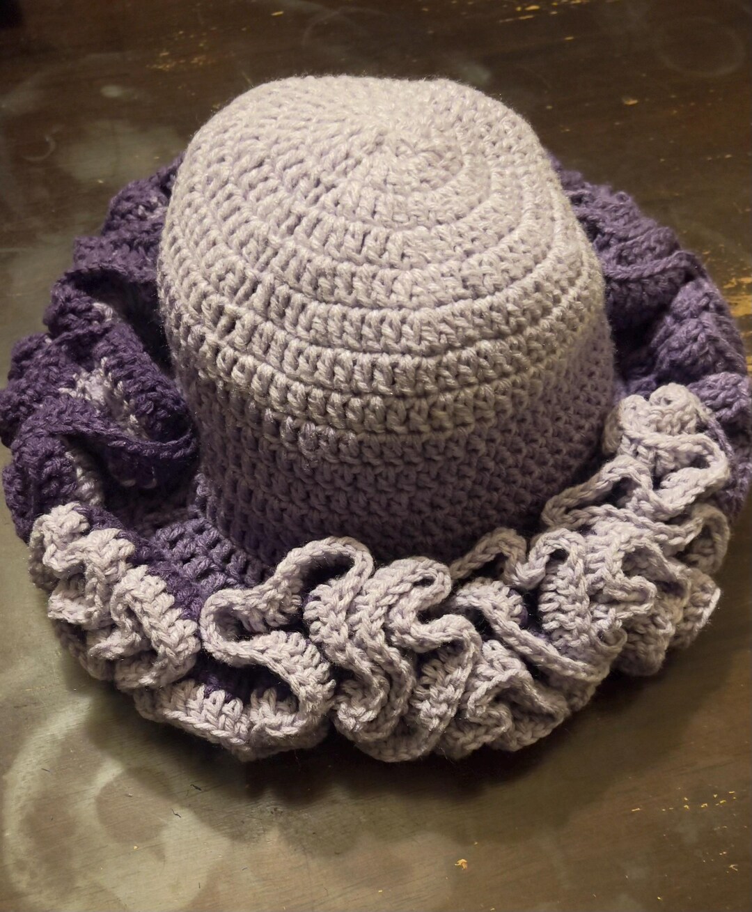 Lavender Stripe Ruffle Bucket Hat - Etsy